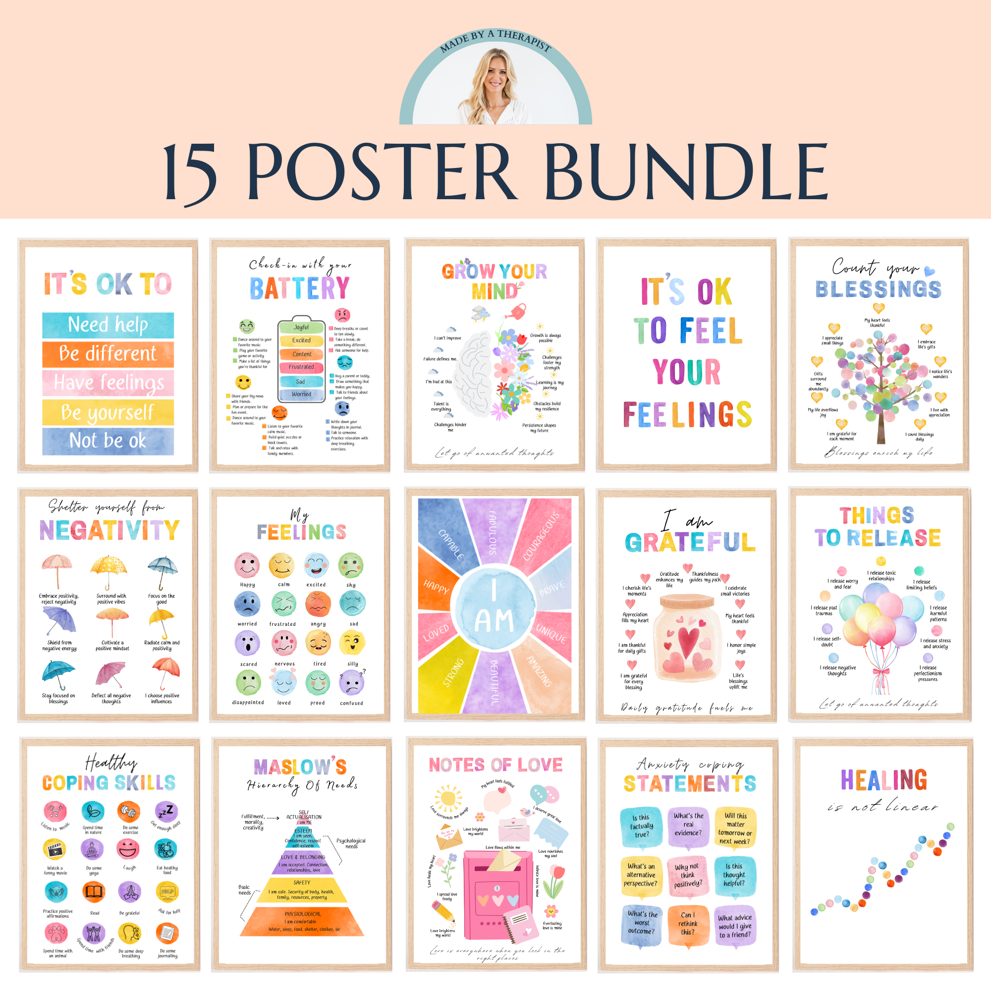 15 Watercolor Poster Bundle – Counsellor Cronan