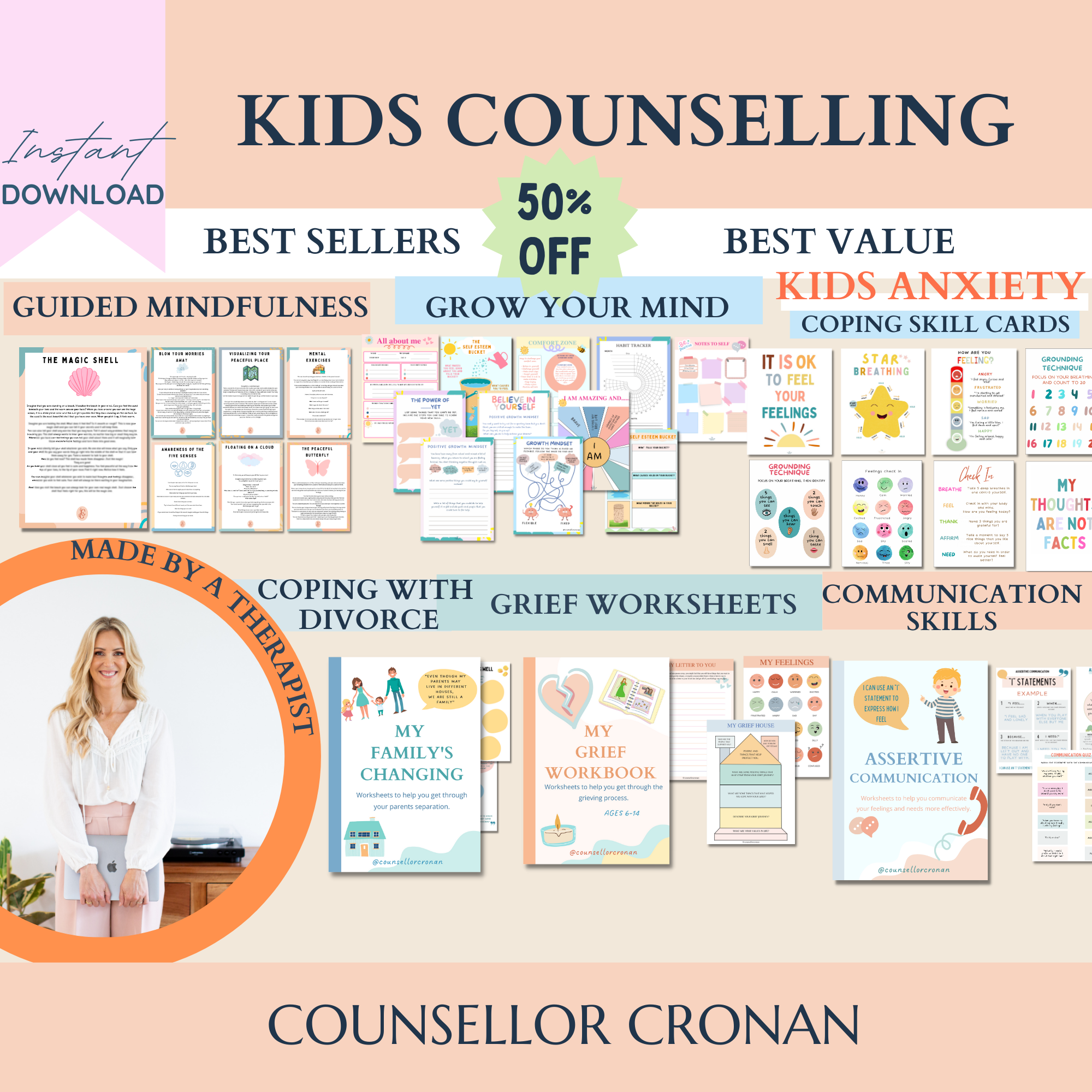 Essential Coping Skills Bundle. Therapy Worksheets. – Counsellor Cronan