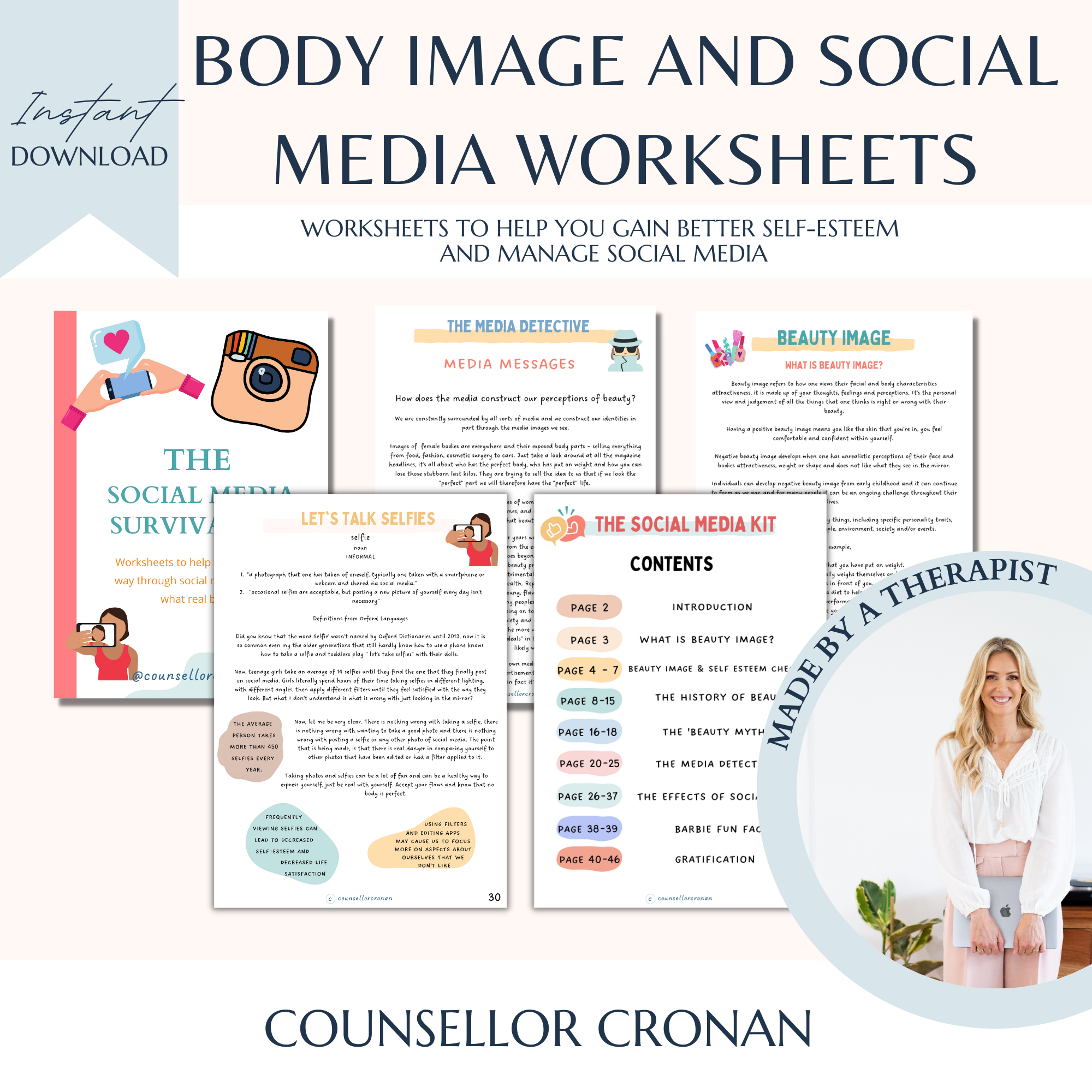 Social Media Survival Kit. Body Image Worksheets. – Counsellor Cronan