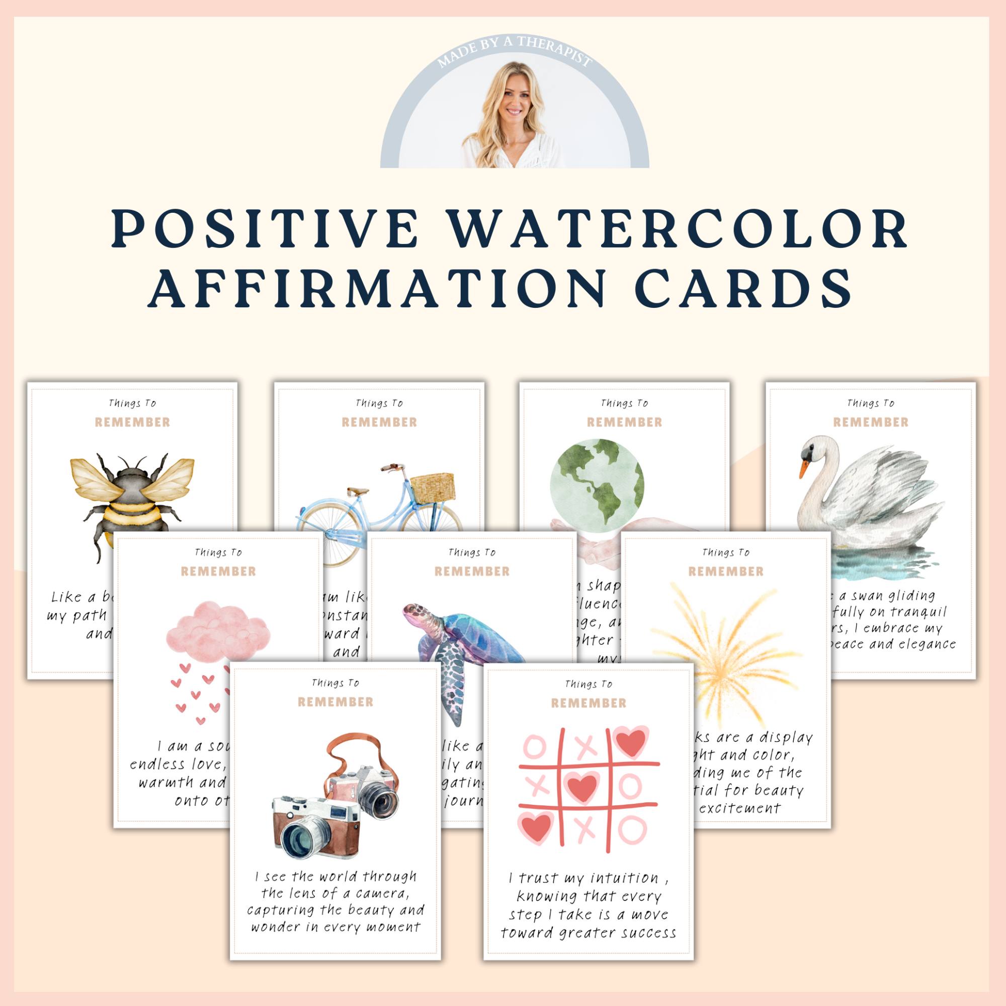 Positive Watercolor Affirmation Cards – Counsellor Cronan