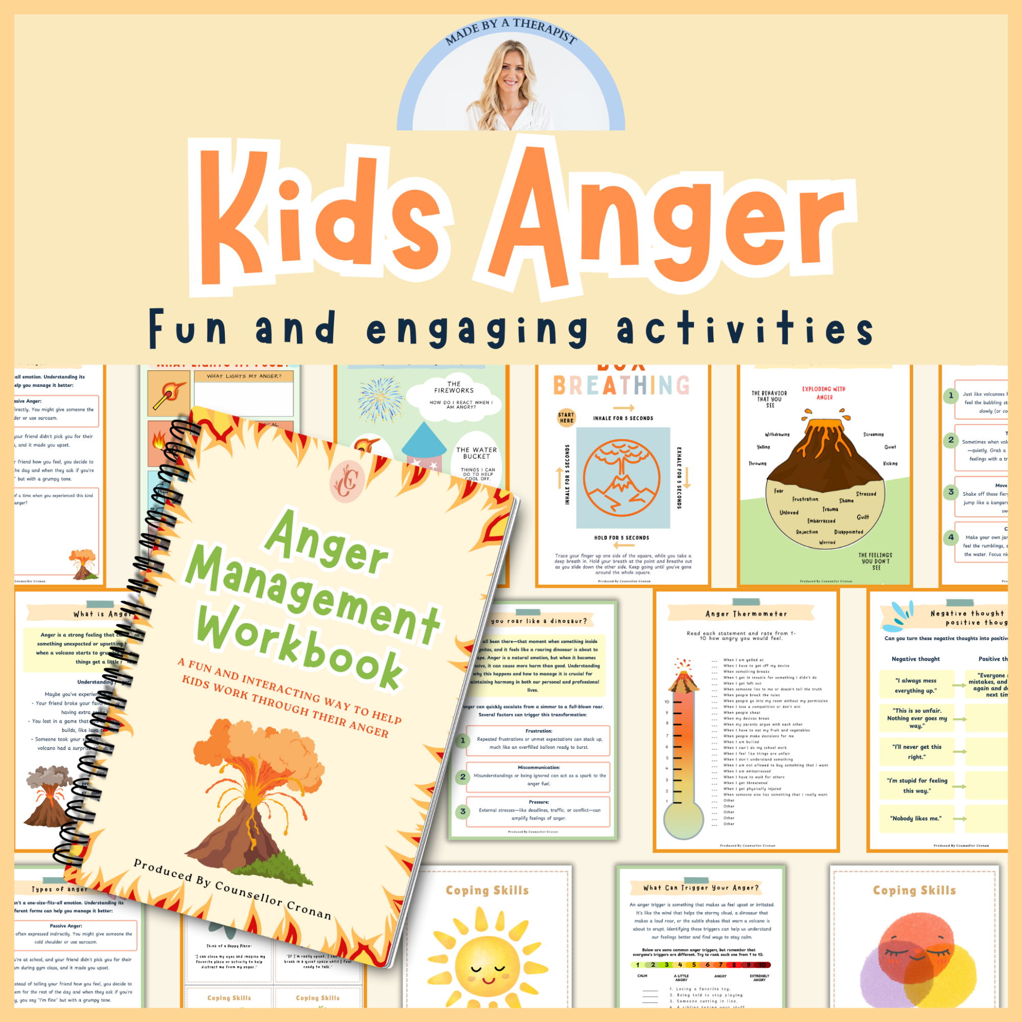 Anger Management Worksheets For Elementary Students Anger Kit For Kids