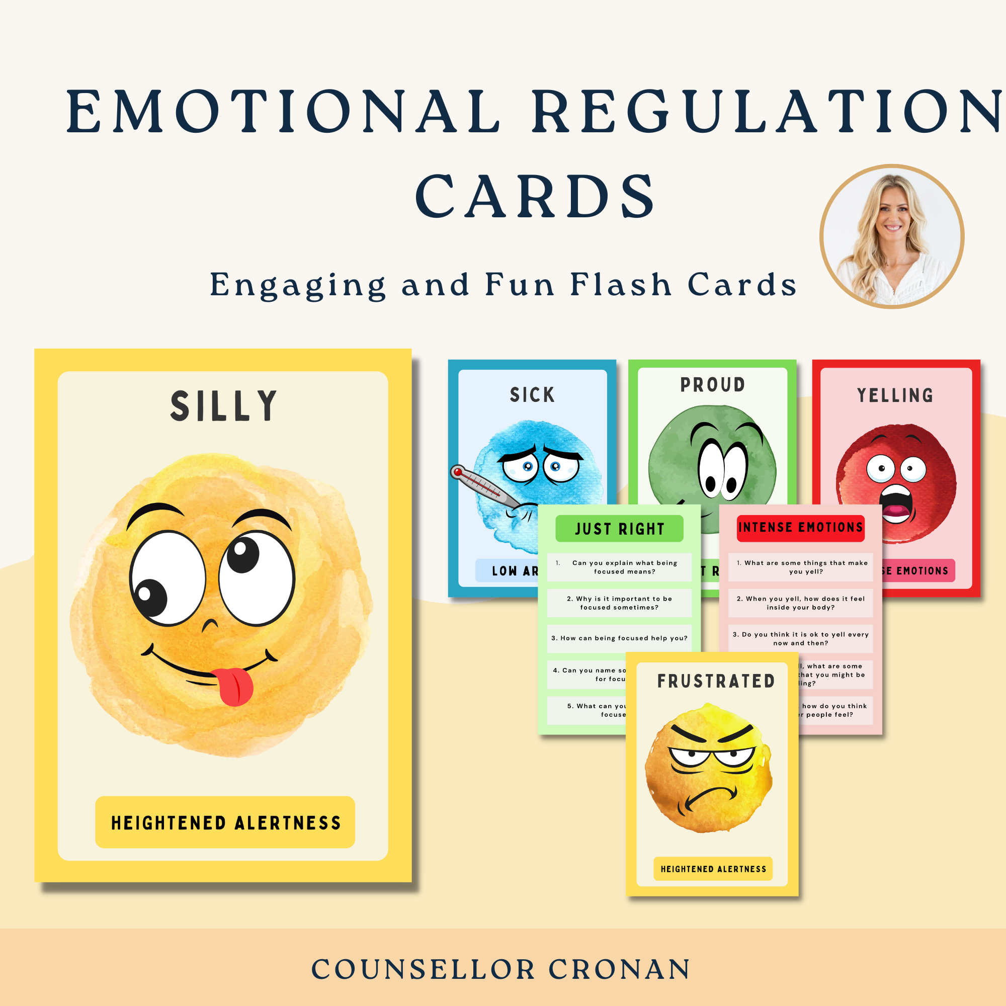 Zones of self-regulation flash cards for kids. – Counsellor Cronan