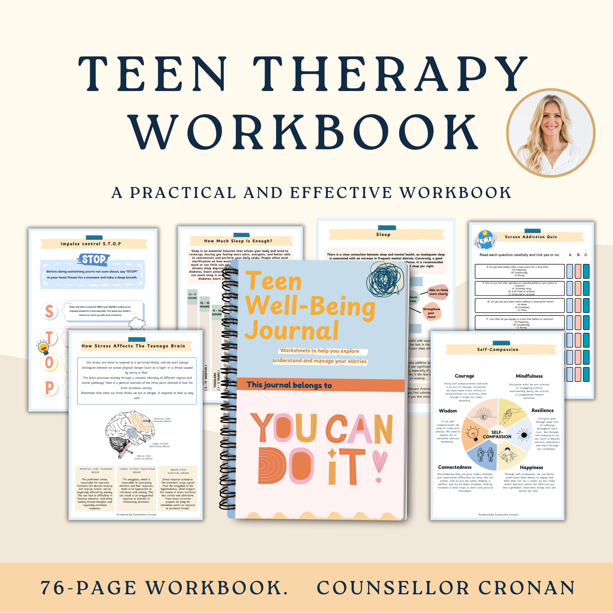 Teen Therapy Workbook - 76 Pages – Counsellor Cronan