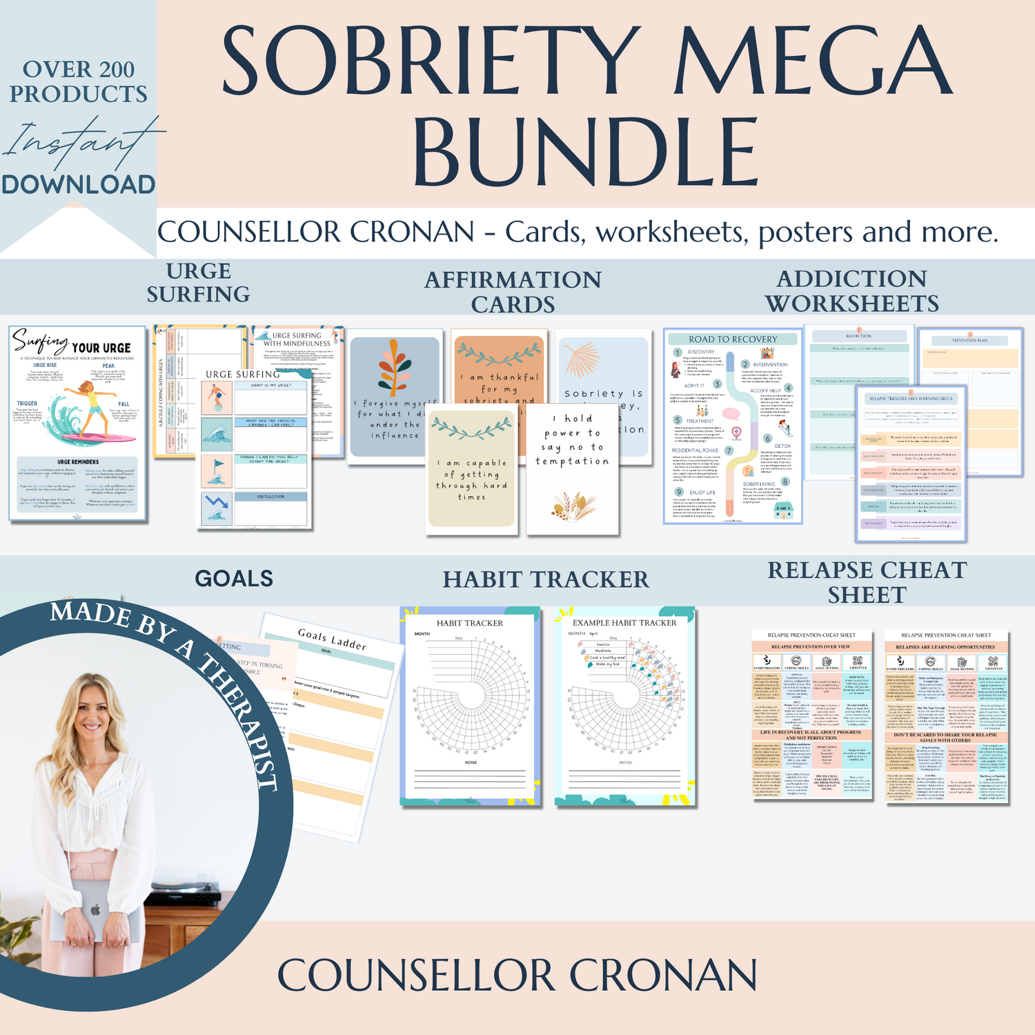 Sobriety resource mega bundle, relapse prevention. Addiction Worksheet ...