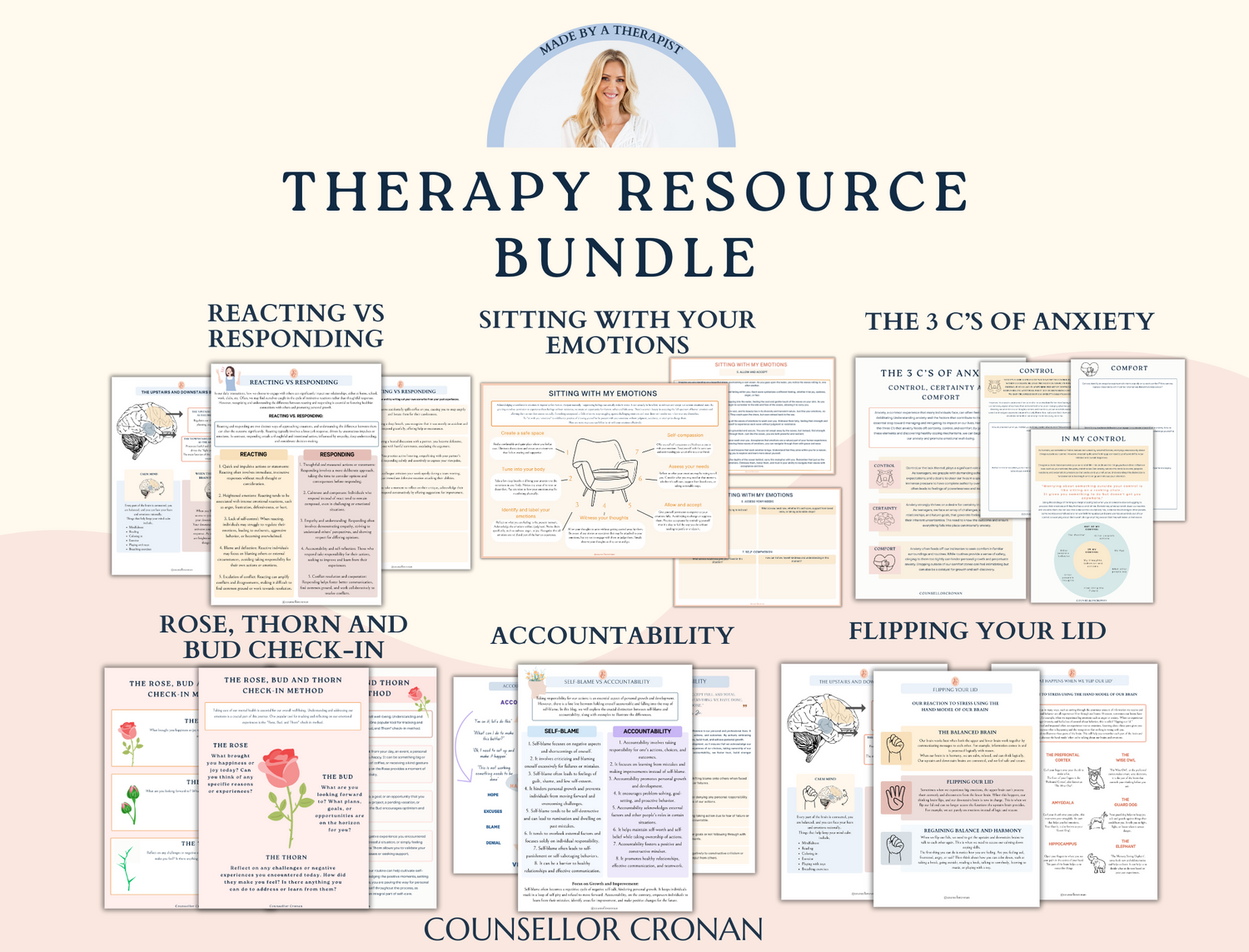 Therapy resource Counseling Worksheets Bundle School Counselor Tools ...