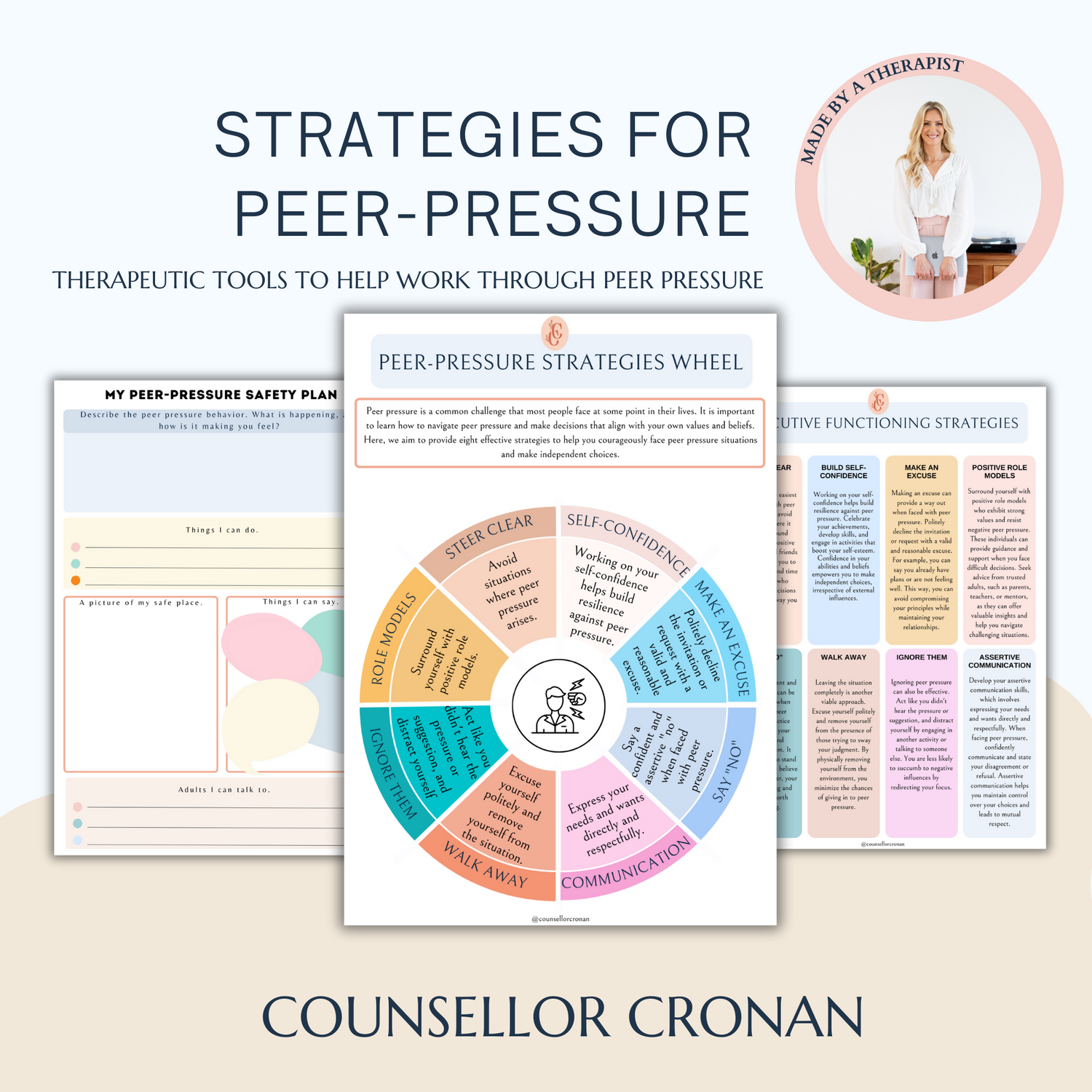Peer Pressure strategies wheel, Infographic and handouts to help with ...