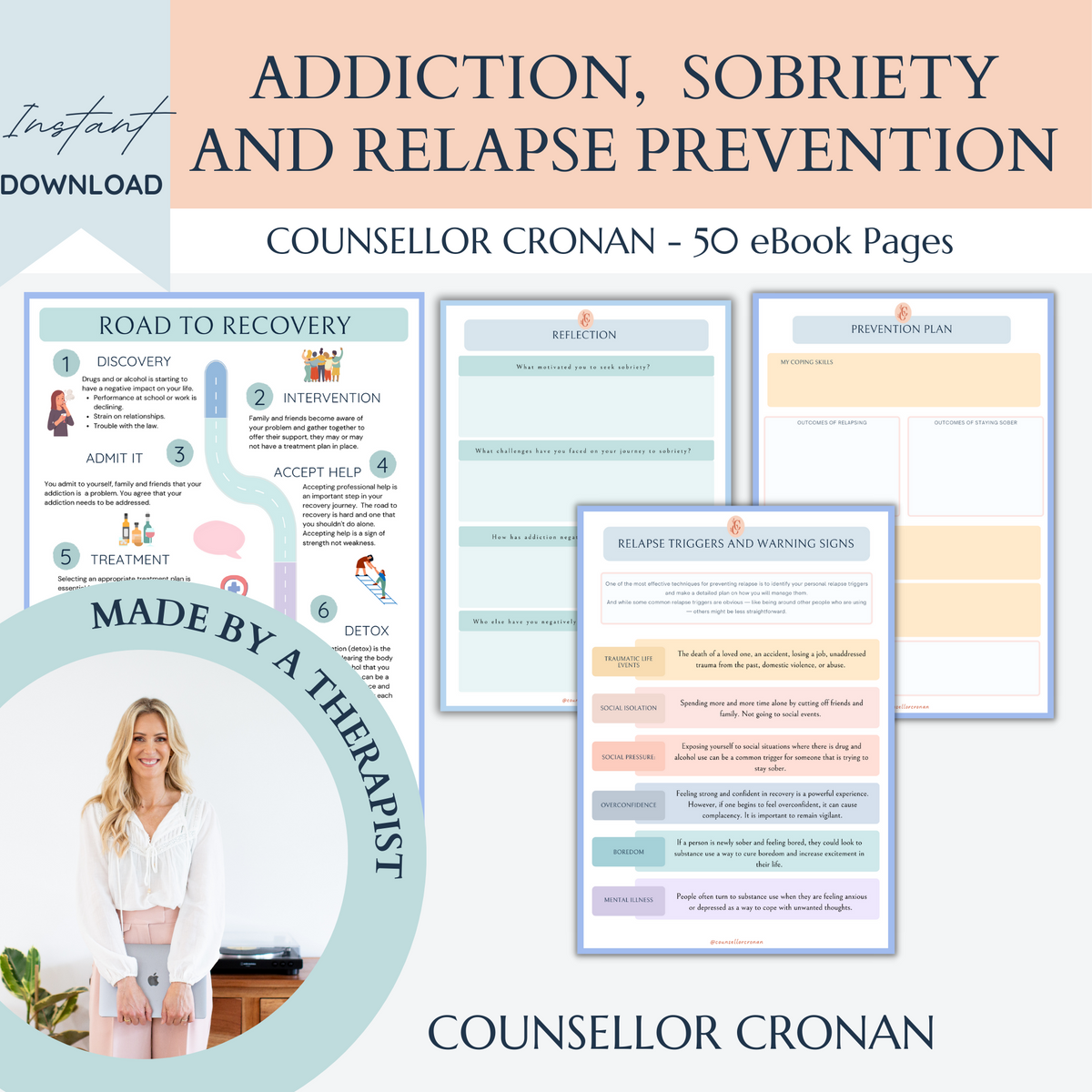 Sobriety resource mega bundle, relapse prevention. Addiction Worksheet ...