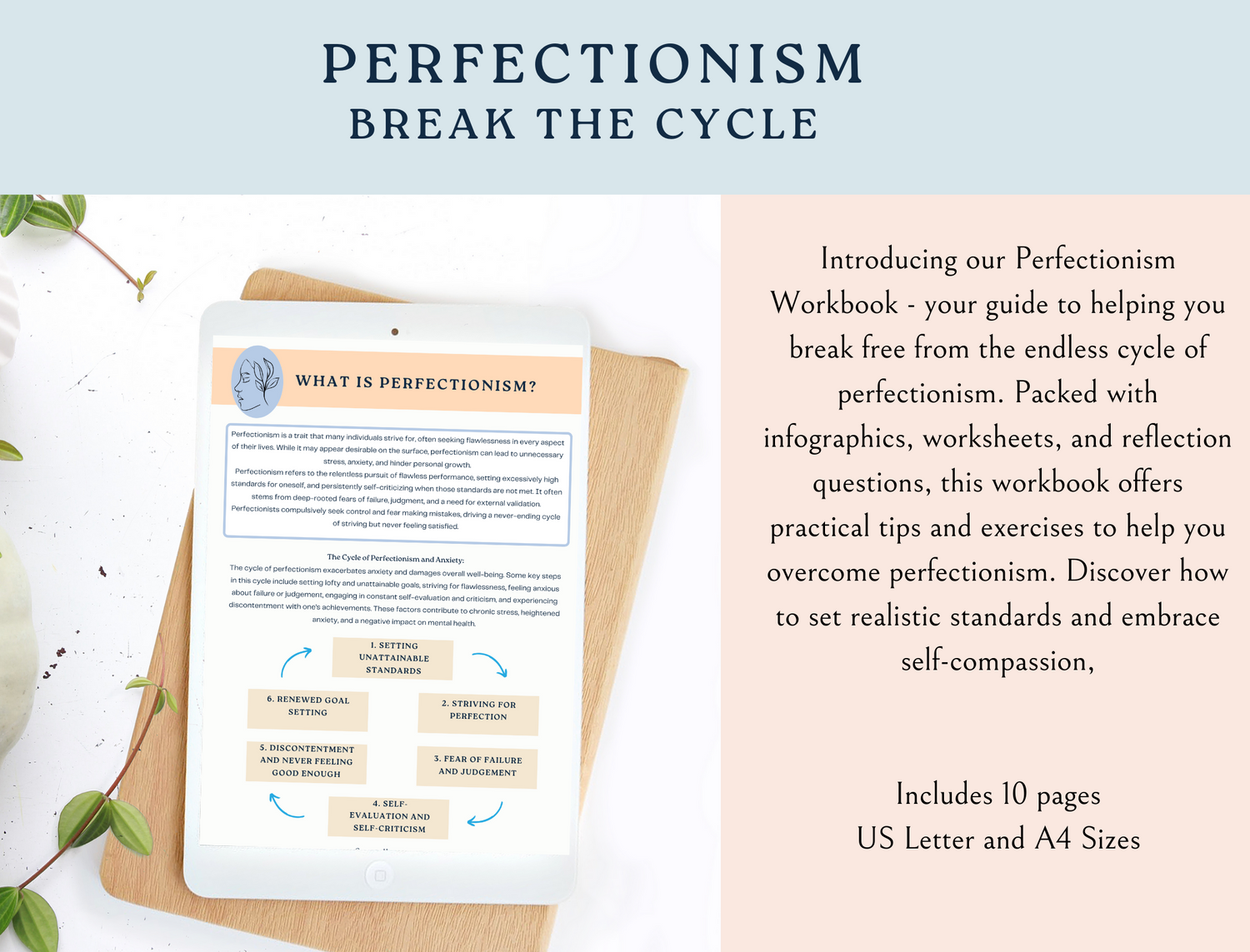 Break the cycle of perfectionism. Therapy worksheets. Therapist resour ...