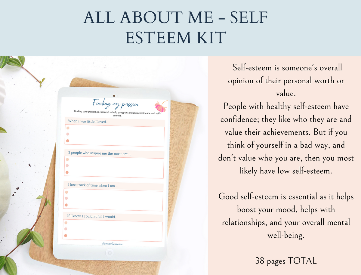 Self-Esteem workbook. All About Me, Values and Self-Identity ...