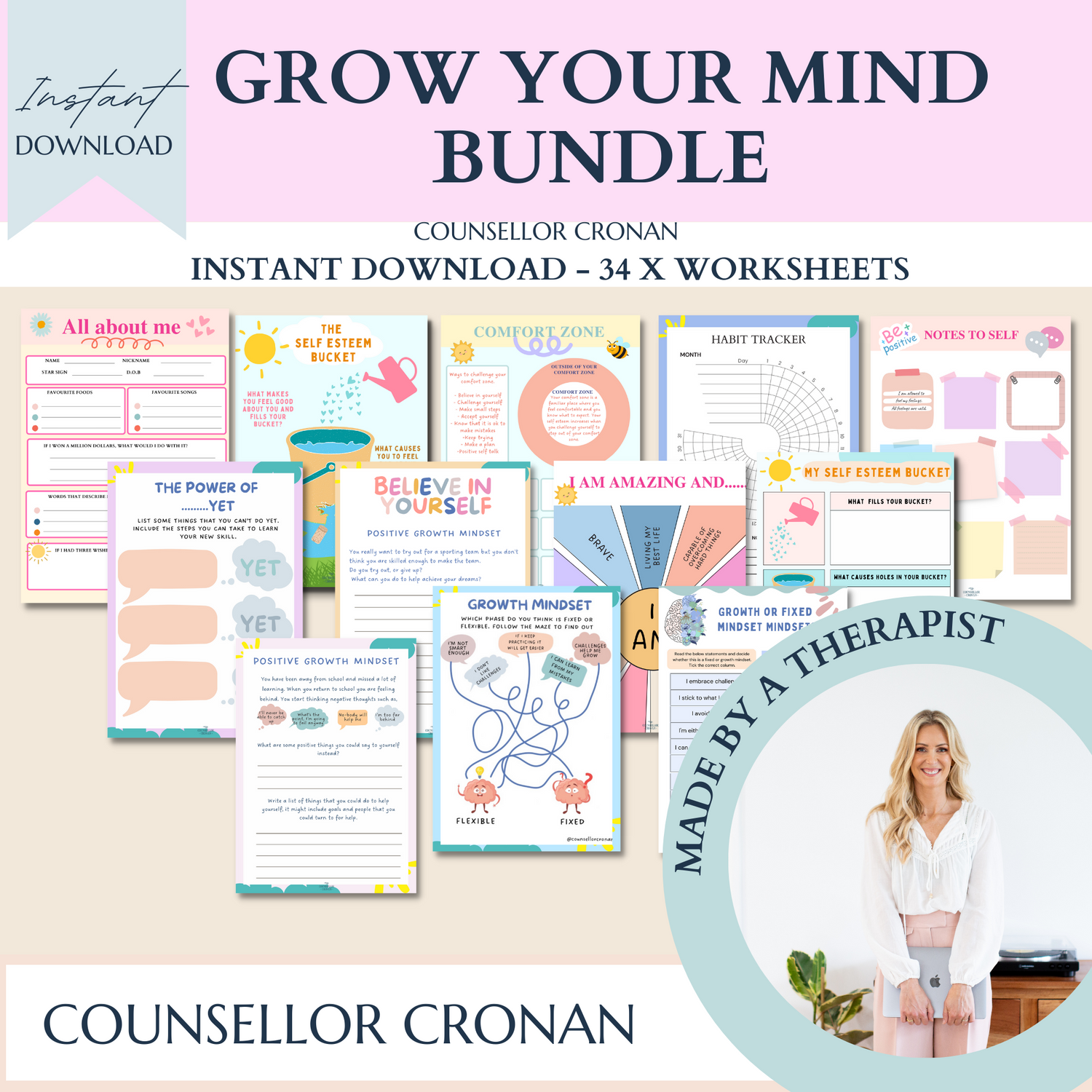 Essential Coping Skills Bundle. Therapy Worksheets. – Counsellor Cronan
