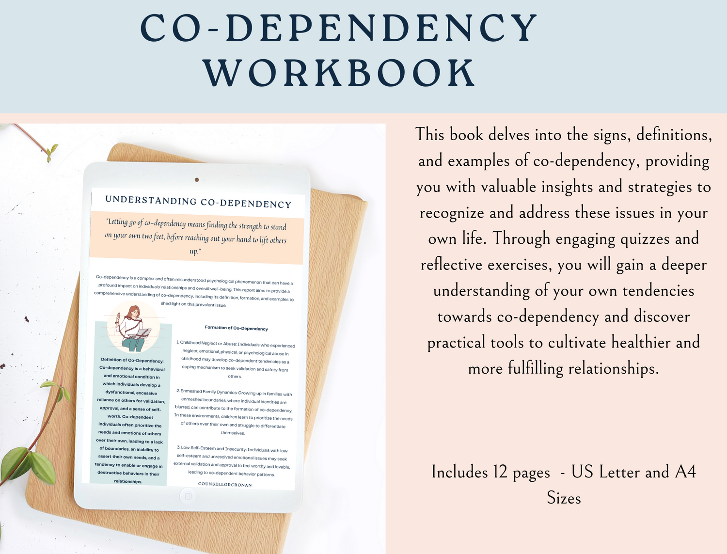 Co-Dependency Fillable Worksheets. Self-Reflection. Healthy Relationsh ...