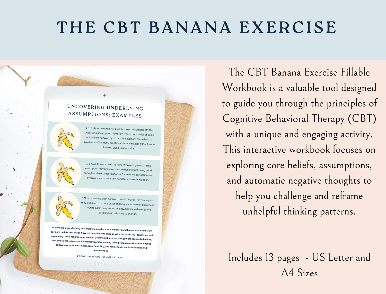 The CBT Banana Exercise Fillable Workbook. – Counsellor Cronan