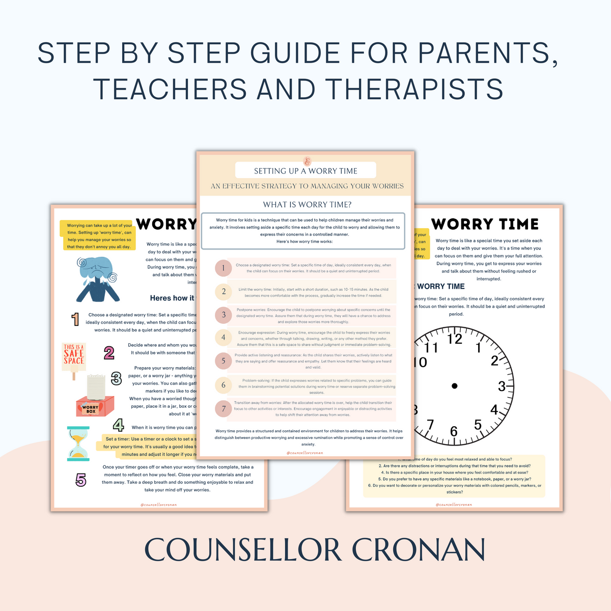 Setting up a worry time for kids worksheets. – Counsellor Cronan