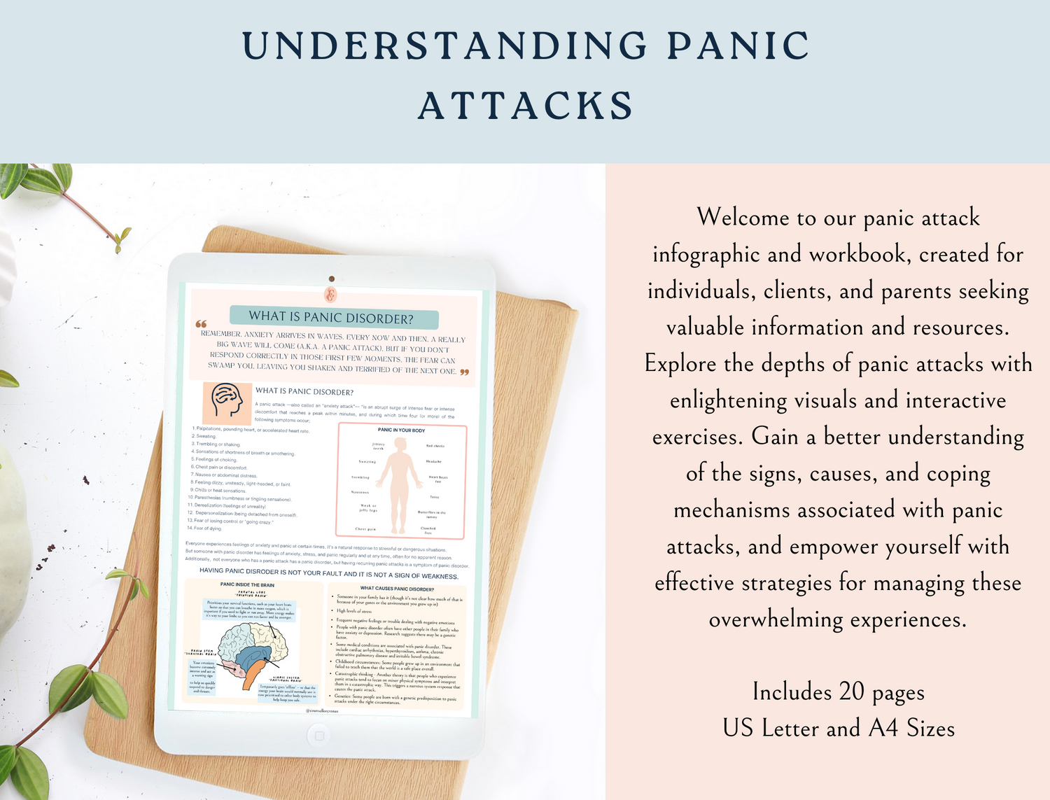Panic attacks infographic and worksheets. Therapy worksheets, identify ...
