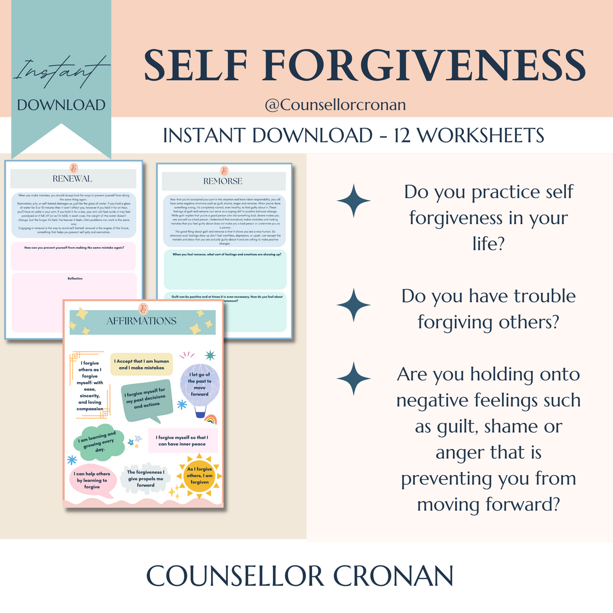 Self-Forgivness Workbook. Self-Worth. – Counsellor Cronan