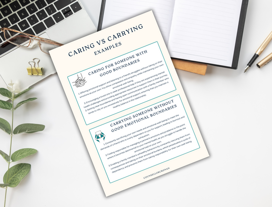 Caring vs Carrying Workbook. An emotional baggage therapeutic tool. Bo ...