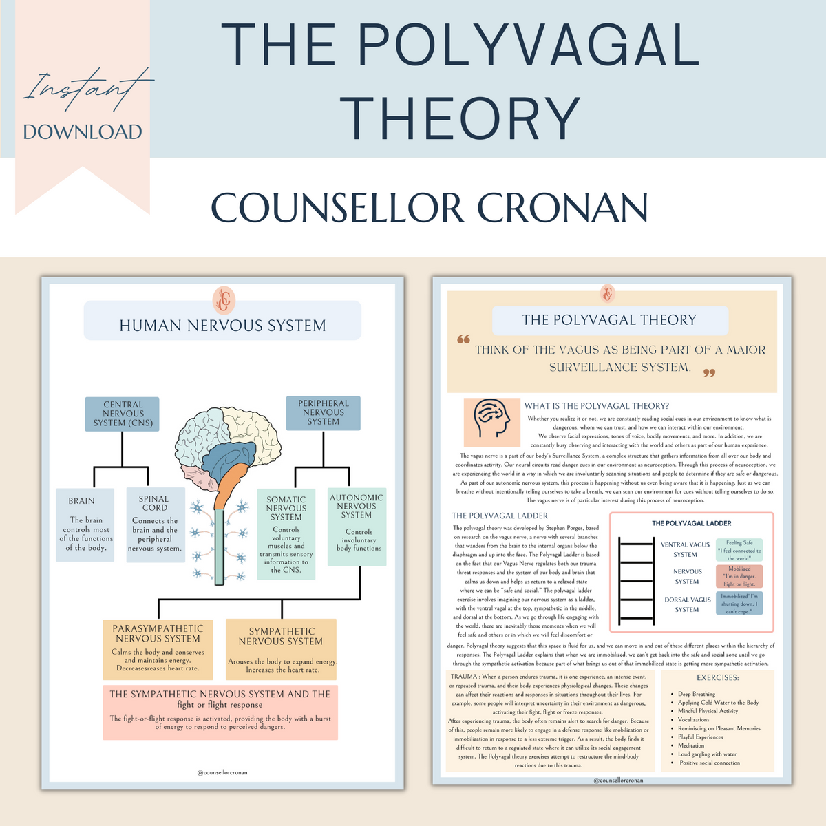 The Polyvagal Ladder Worksheets. – Counsellor Cronan
