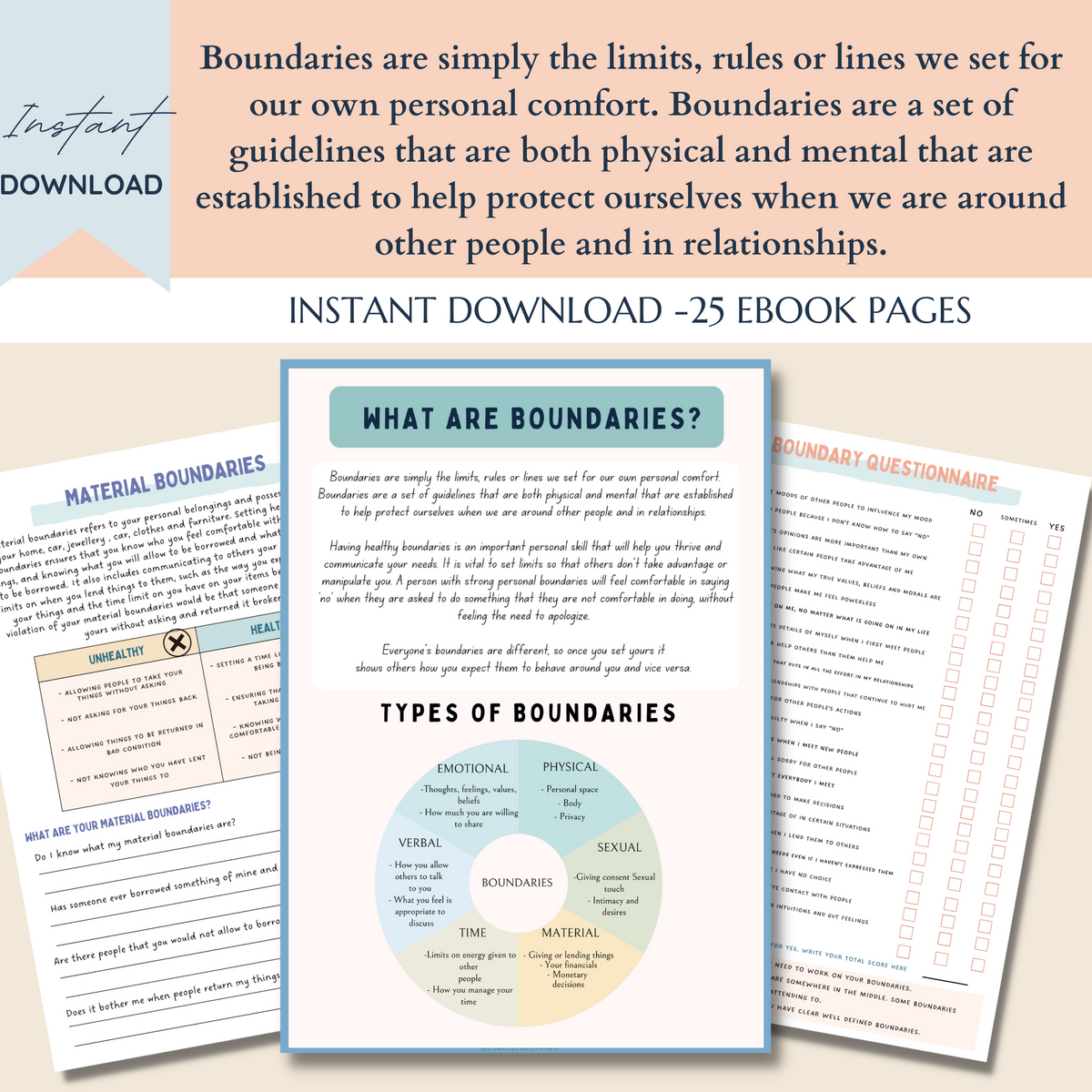 Personal Boundaries Workbook. Healthy Relationships. Healthy Boundarie ...