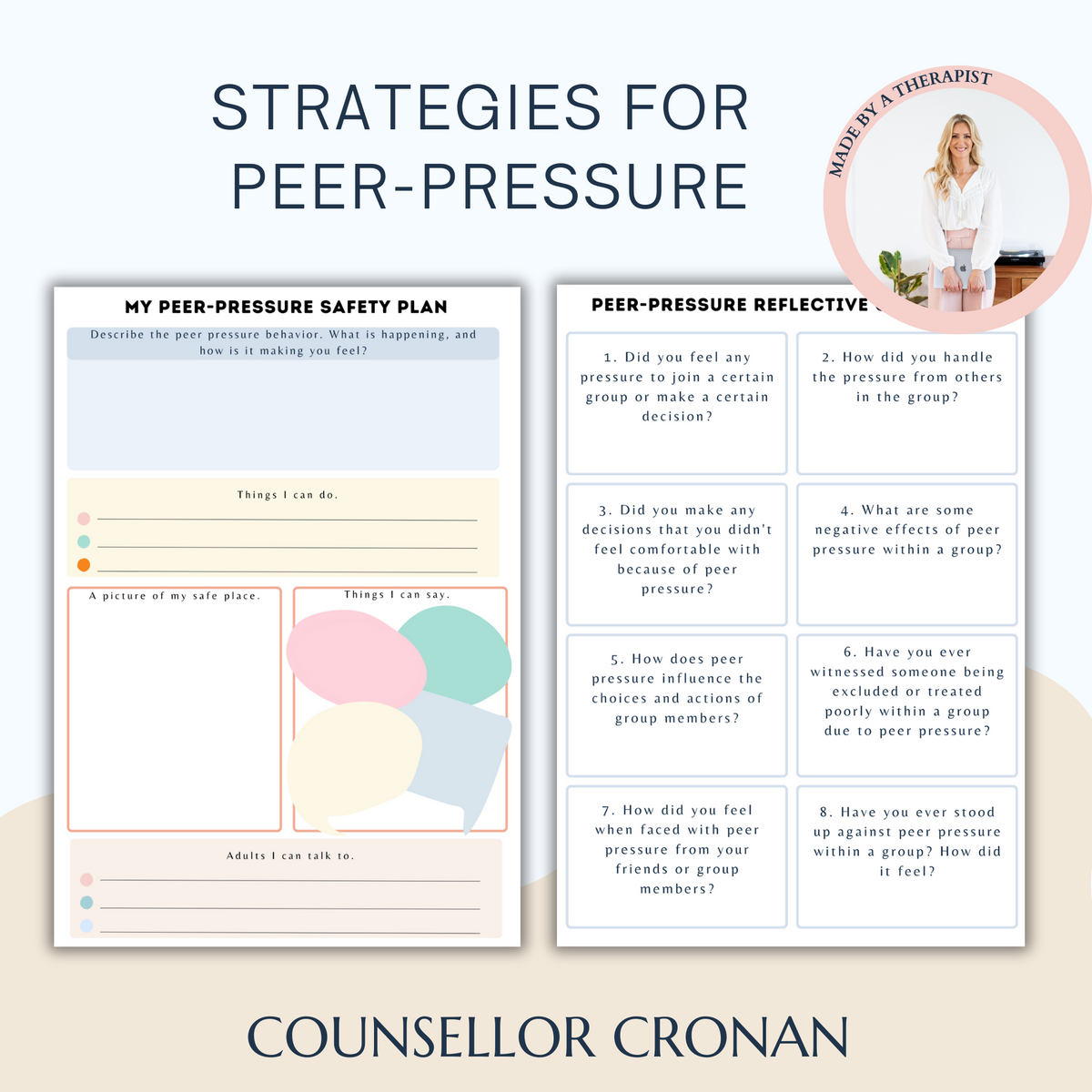 Peer Pressure strategies wheel, Infographic and handouts to help with ...