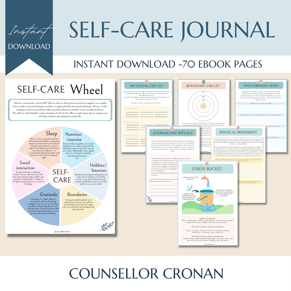 Therapy worksheet bundle, psychology resources – Counsellor Cronan