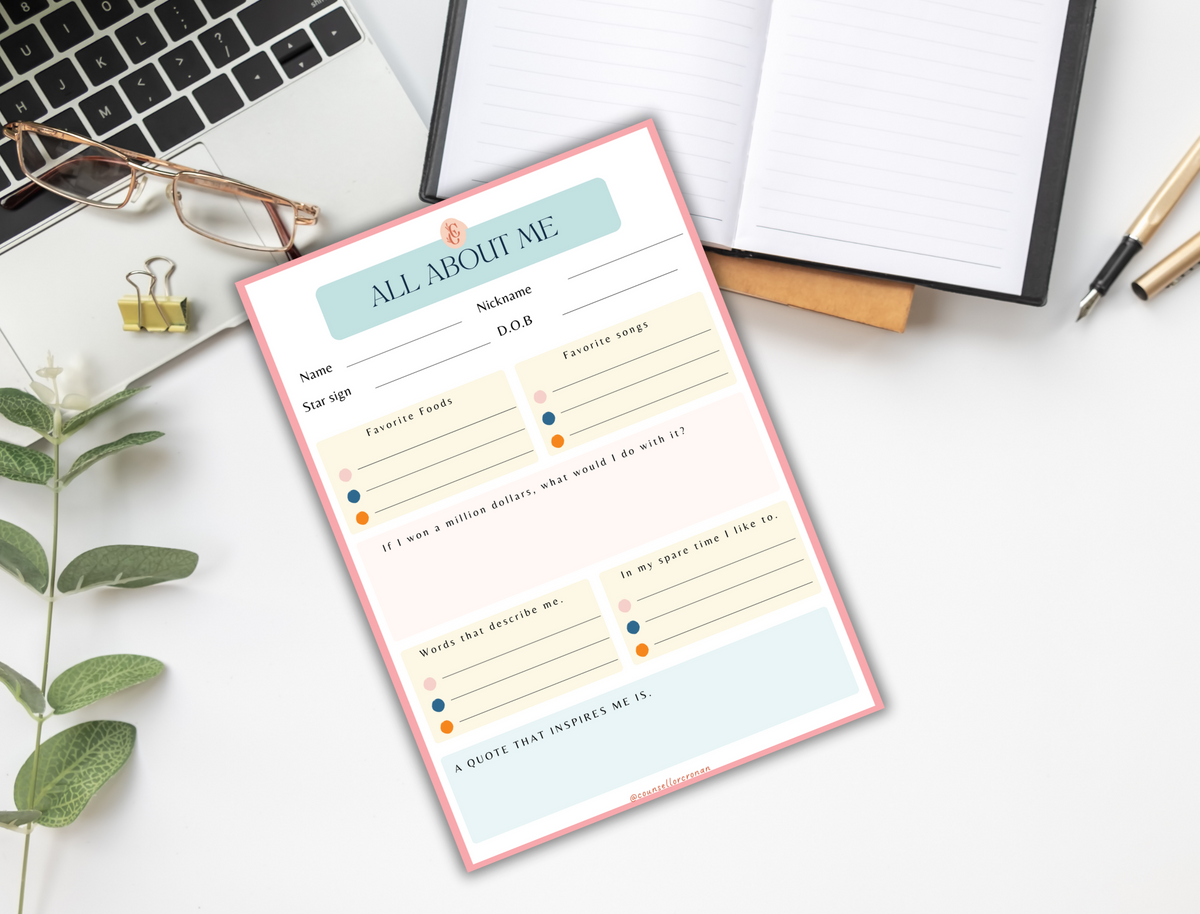 Self-Esteem workbook. All About Me, Values and Self-Identity ...