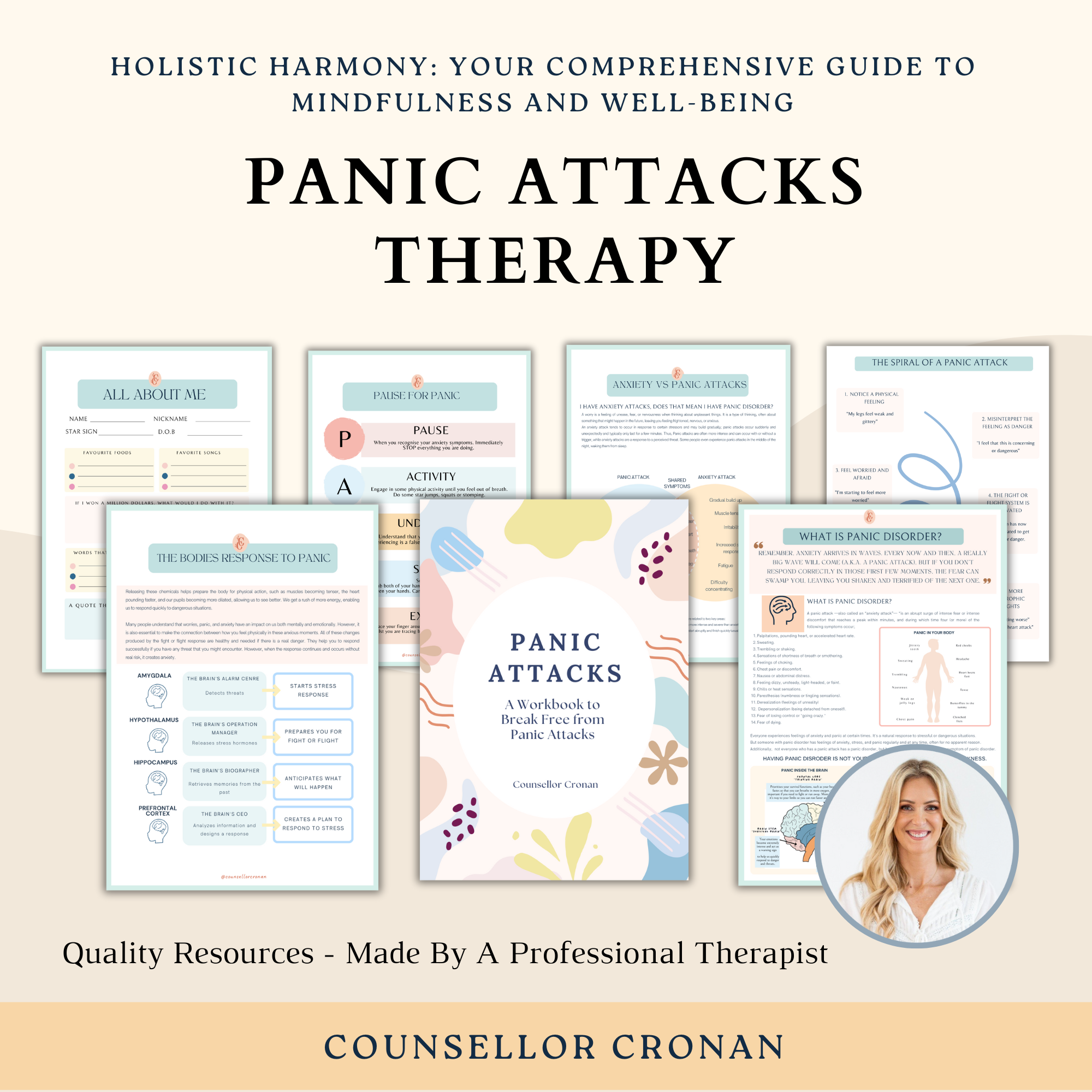 Panic attacks infographic and worksheets. Therapy worksheets, identify ...