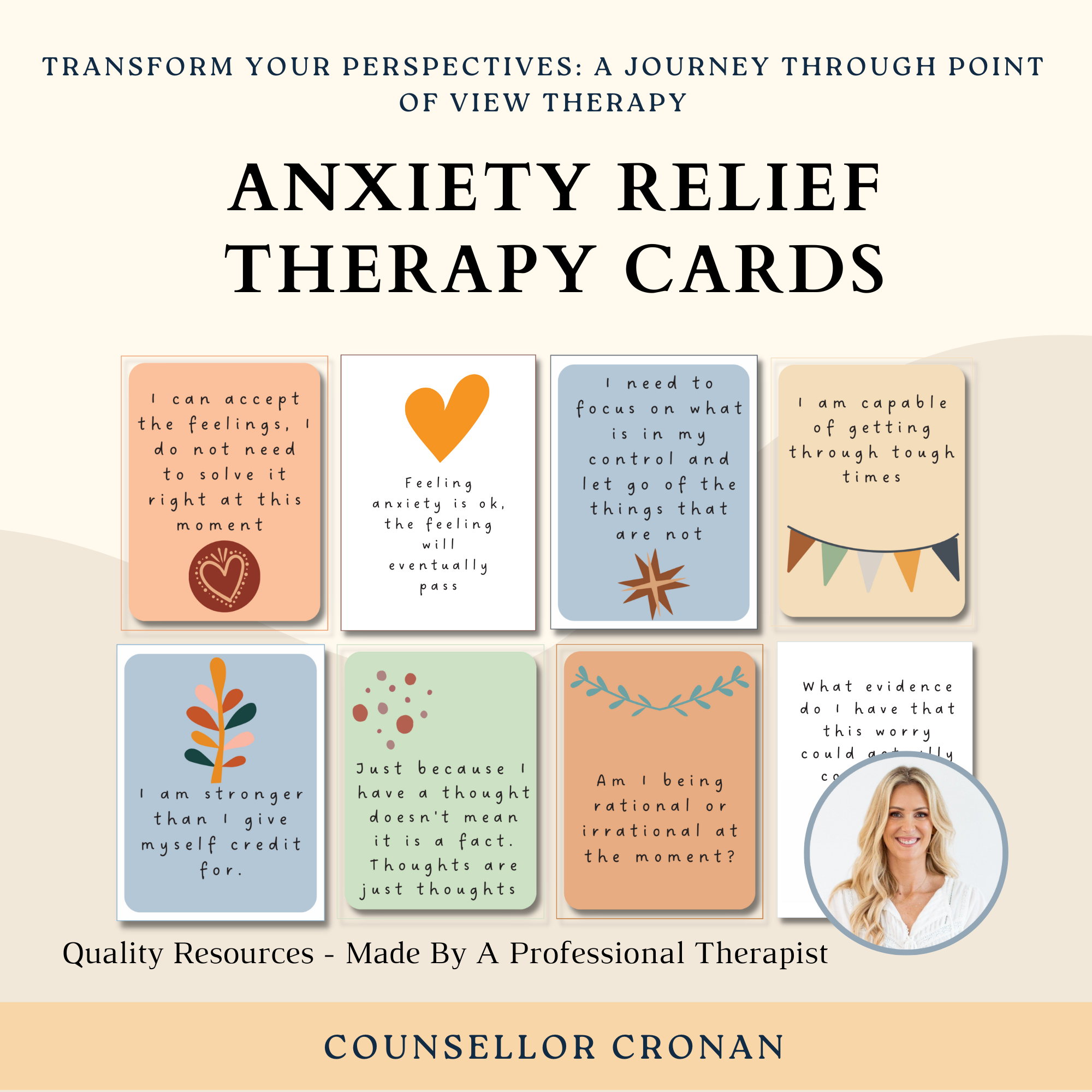 Anxiety Statement Flashcards - Affirmation Cards, Grounding Technique ...